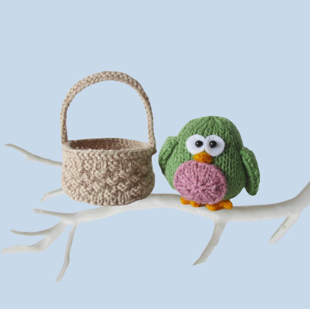 Chirpy Bird in a Basket Toy Knitting Patterns - Etsy