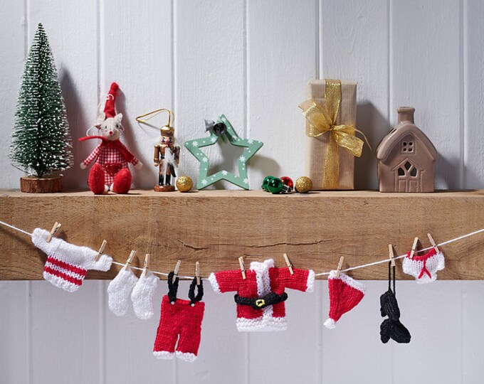 Santa's Christmas's Washing Line Bunting Garland/santa Claus Laundry ...