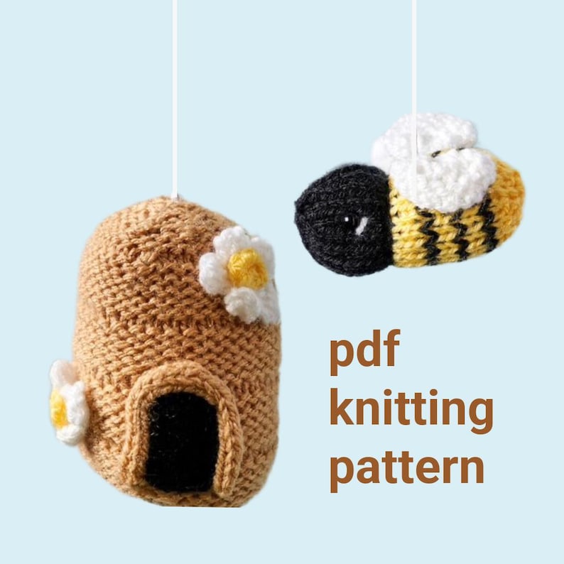 Knitting Pattern: "honey Bee Mobile" Crib Room Decoration With Bees and ...