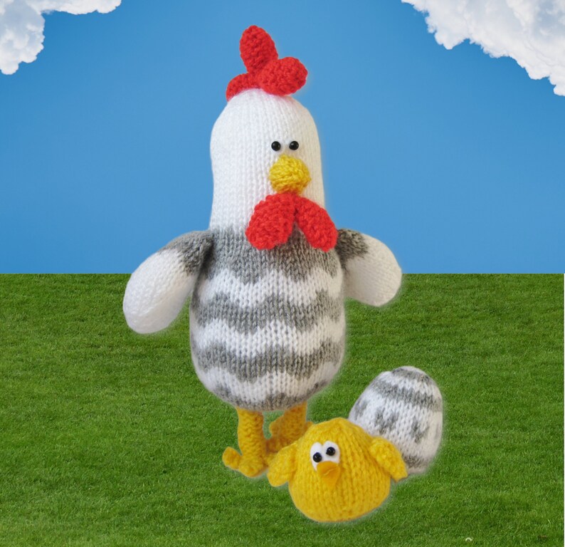 Bertie Rooster Toy Knitting Patterns - Etsy