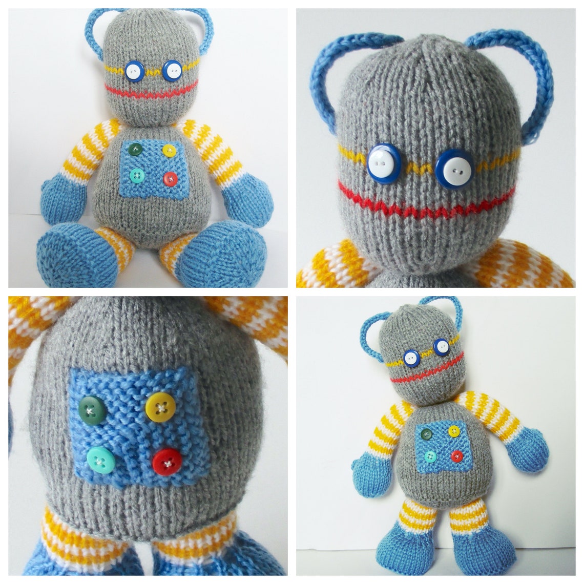 Beeper the Robot Toy Knitting Pattern - Etsy UK