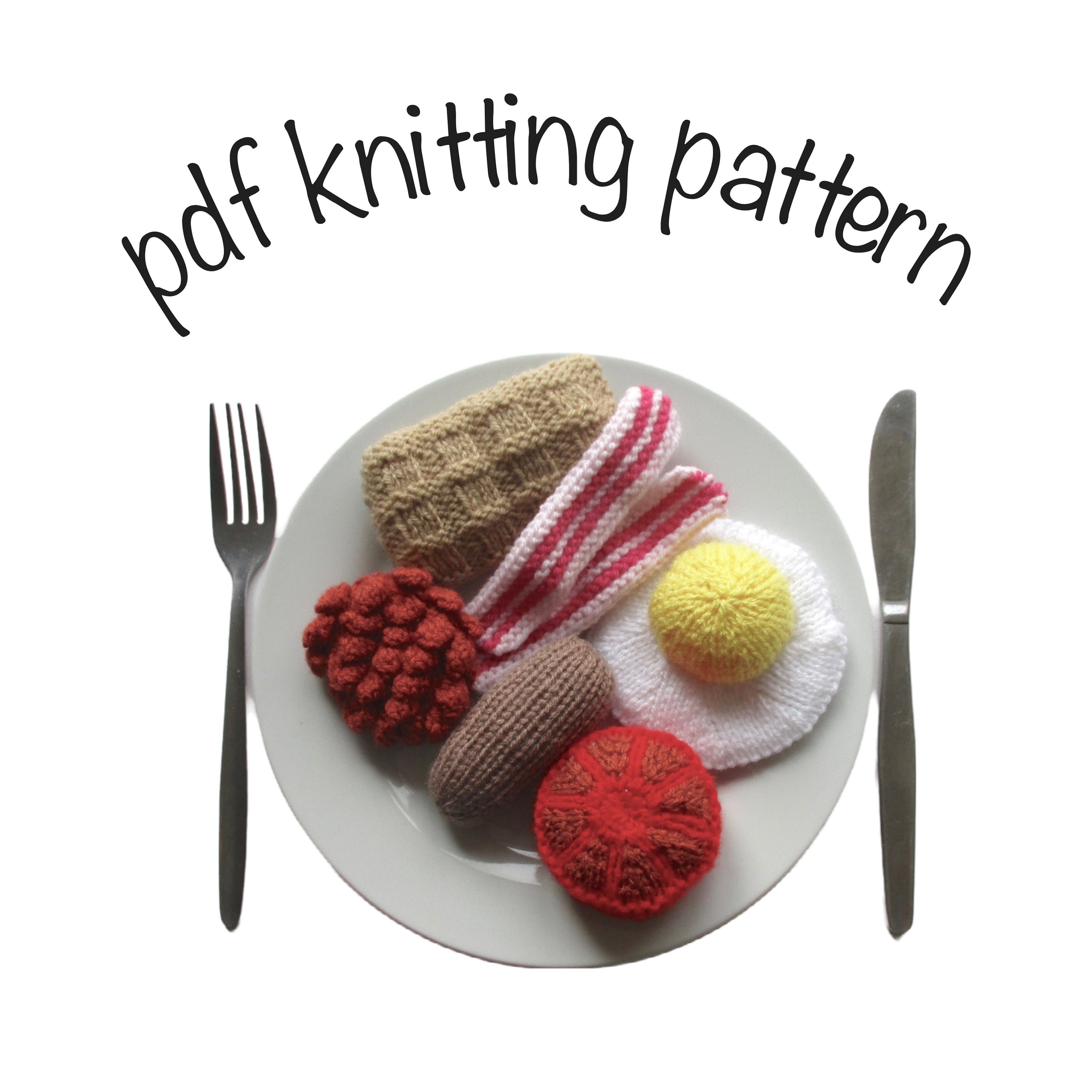 Big Breakfast Toy Food Knitting Patterns - Etsy
