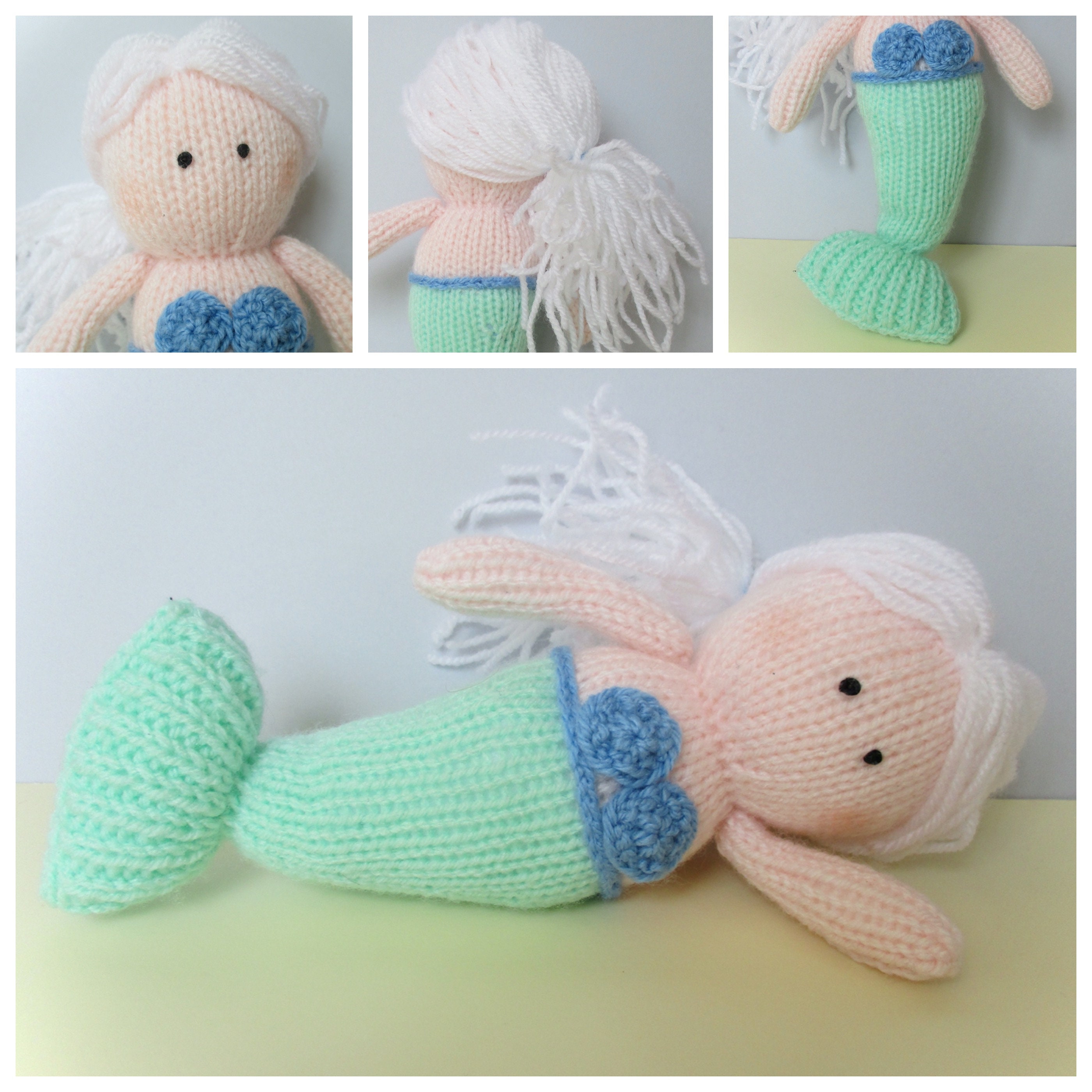 Marina the Mermaid toy knitting patterns | Etsy