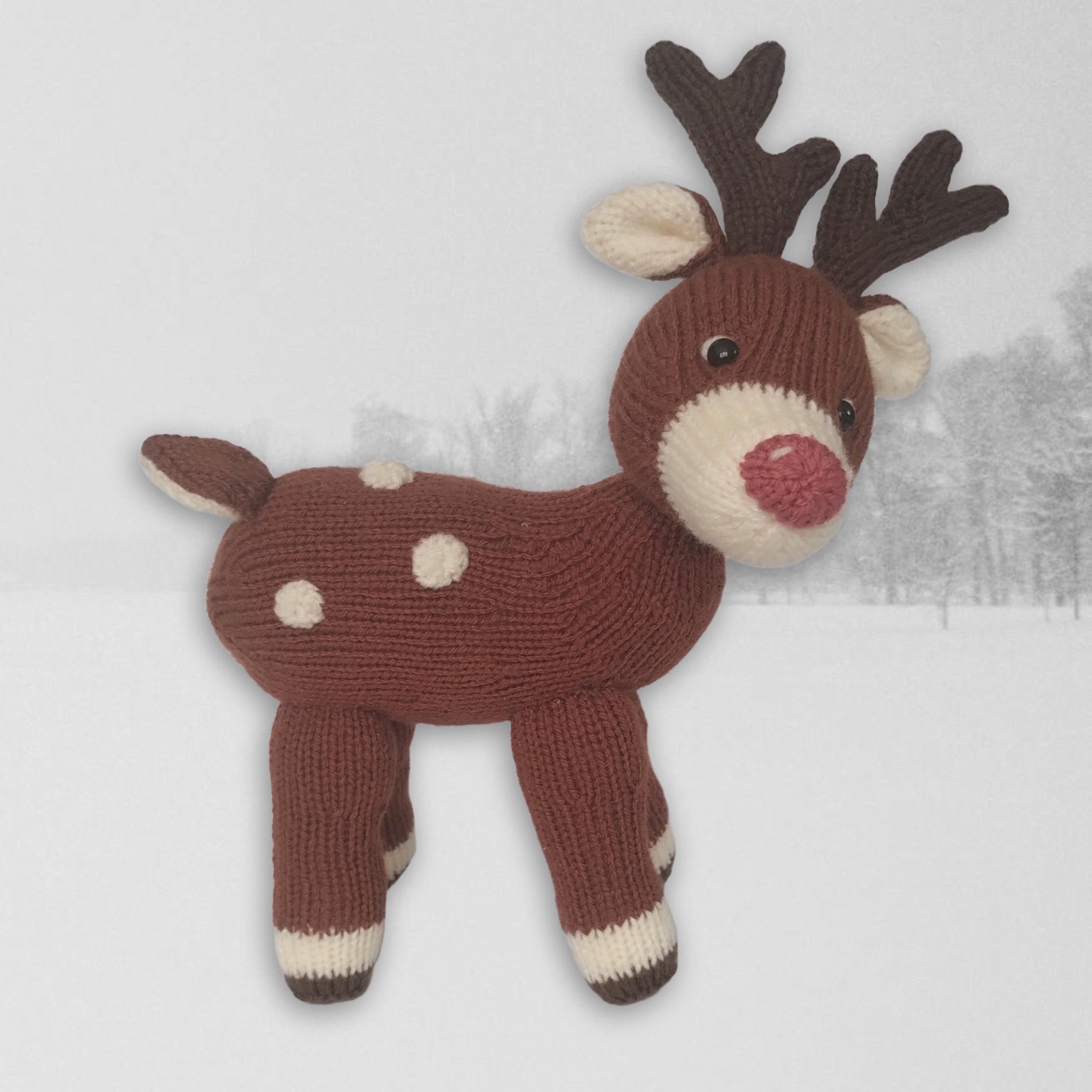 Knitting Pattern: "happy Hooves Reindeer" Rudolph Christmas Toy With ...