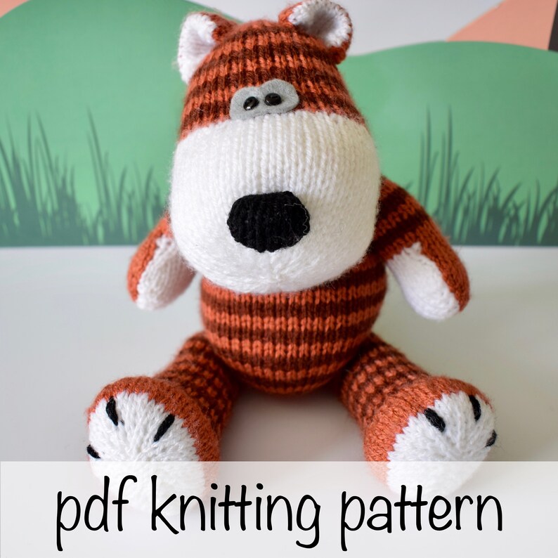 Carlton the Tiger Toy Knitting Pattern - Etsy