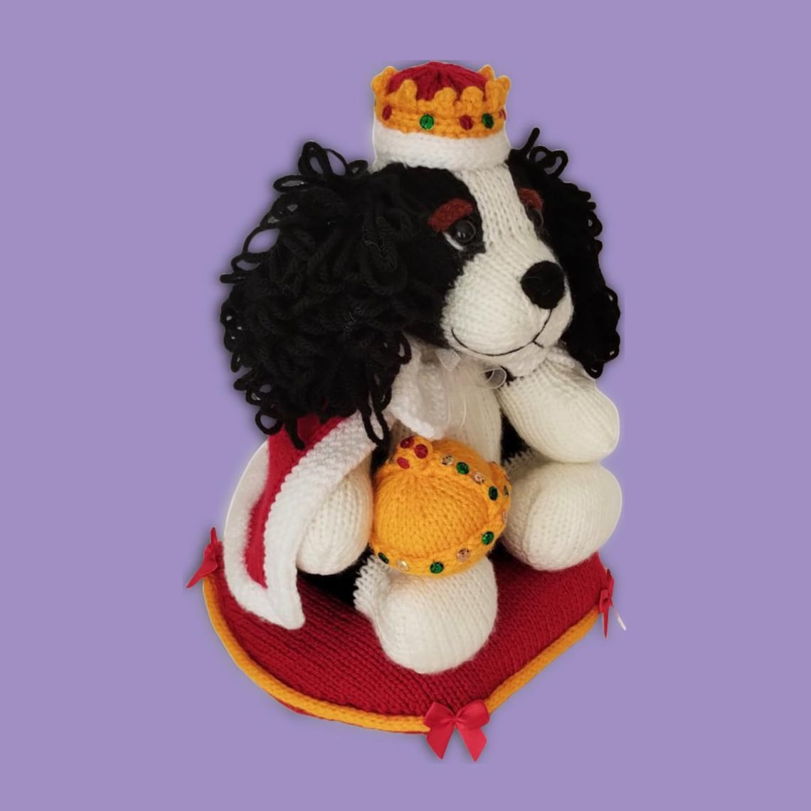 Knitting Pattern: "king Charles Spaniel" Toy Cavalier Dog With Royal ...