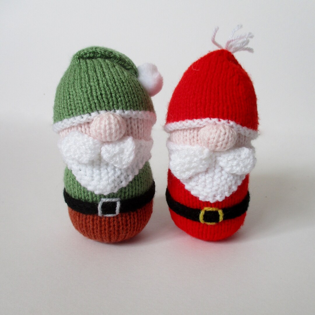 Santa and Gnome Toy Doll Knitting Patterns - Etsy