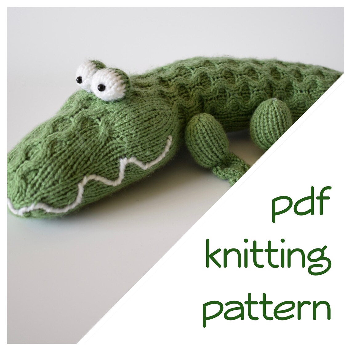 Miles the Crocodile Toy Knitting Pattern | Etsy