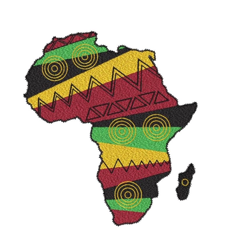 Africa Continent Map Embroidery Design, Machine Embroidery Digital File ...