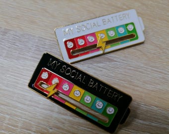 Social Battery Enamel Pins - Etsy