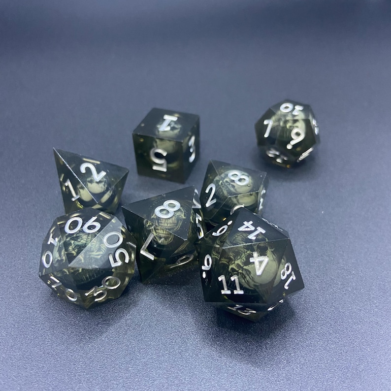 Skeleton Dice, Handmade Sharp Edge Resin Dice for Dnd, RPG, Tabletop ...