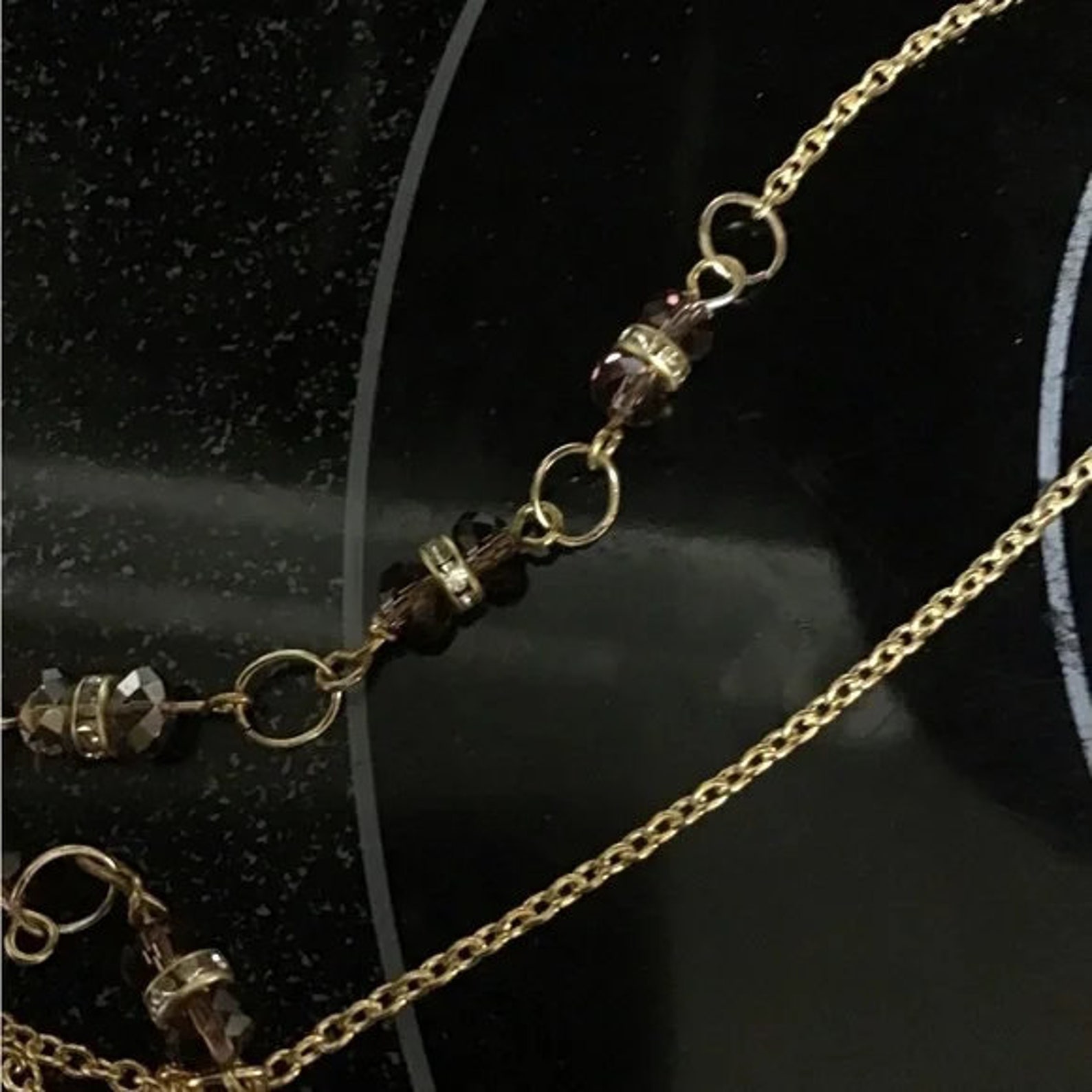 Gold Chain With Crystal Necklace 4 Colors Available - Etsy
