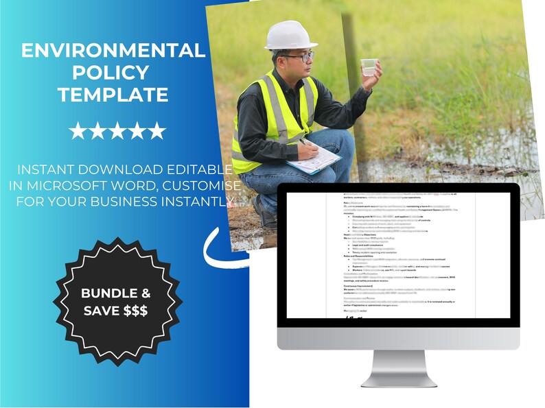 Editable Environmental Policy Template: ISO 14001 Compliant (word Doc ...
