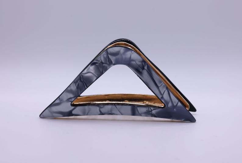 Gold Large Triangle Hair Claw Clips for Women, Strong Hold Metal Claw ...