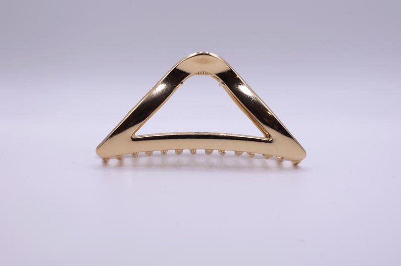 Gold Large Triangle Hair Claw Clips for Women, Strong Hold Metal Claw ...