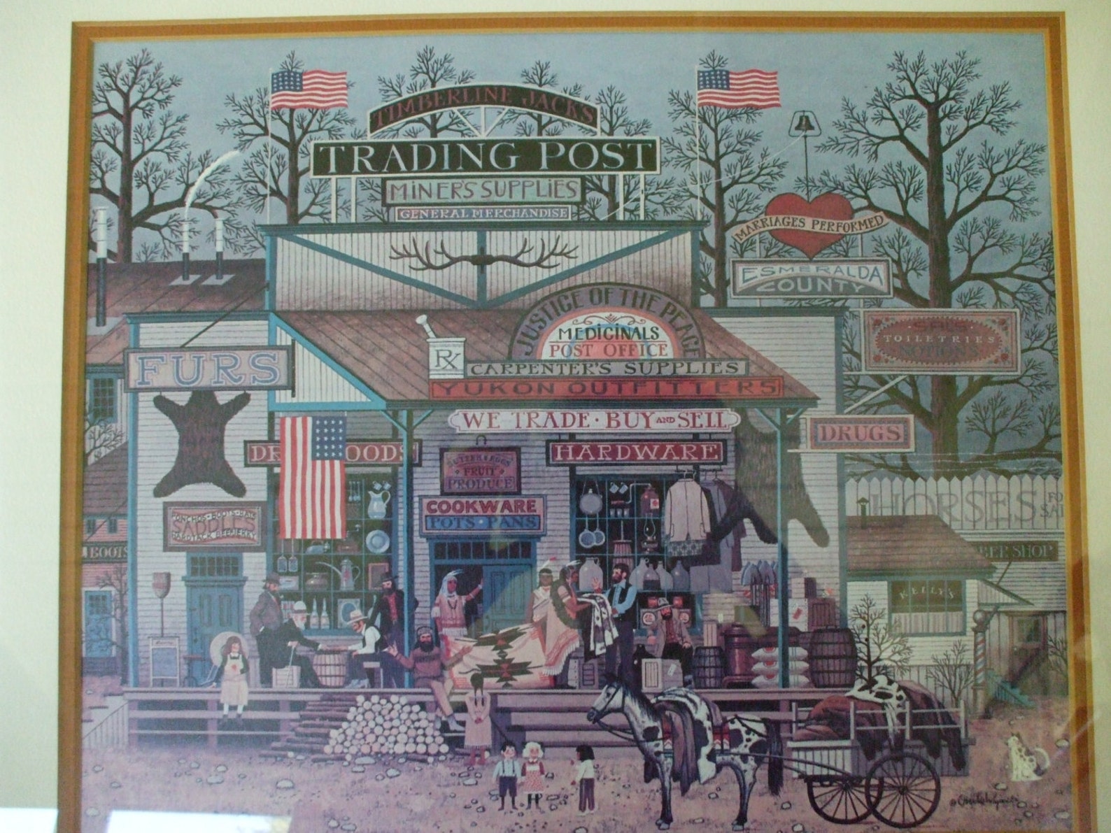 Charles Wysocki - Framed Print - "trading Post" - Vintage - Ready to ...