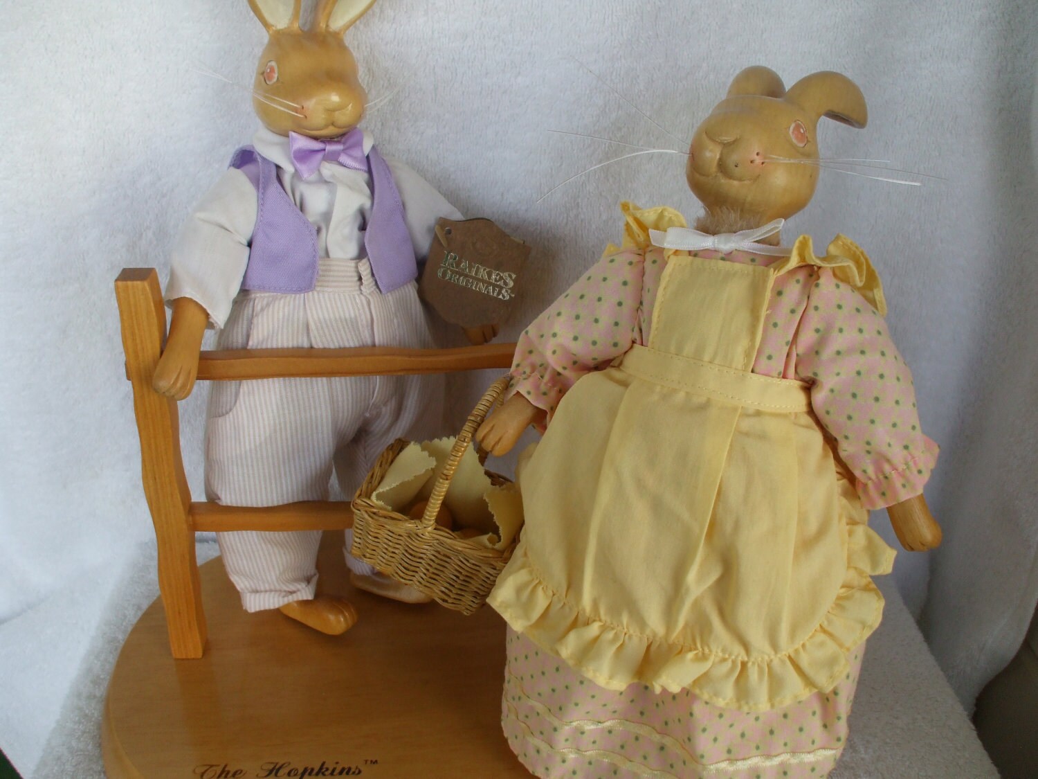 Robert Raikes THE HOPKINS Mr & Mrs Bunny Rabbits W/stand Limited ...