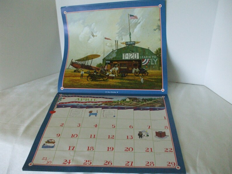 Charles Wysocki, 1995 the Americana Calendar, and Jacket, Vintage, Art ...