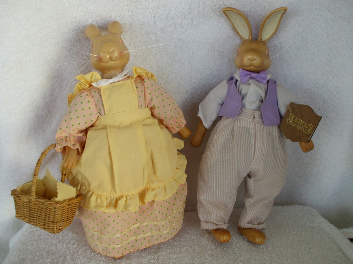 Robert Raikes THE HOPKINS Mr & Mrs Bunny Rabbits W/stand Limited ...