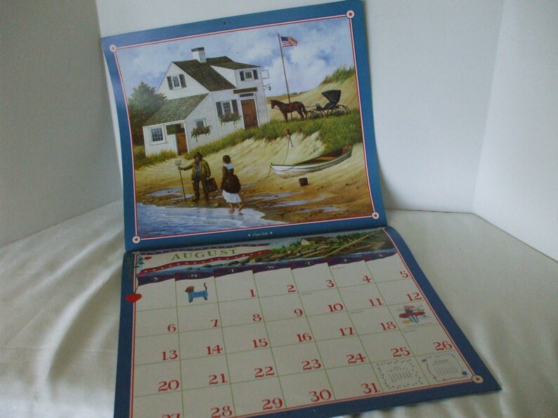 Charles Wysocki, 1995 the Americana Calendar, and Jacket, Vintage, Art ...