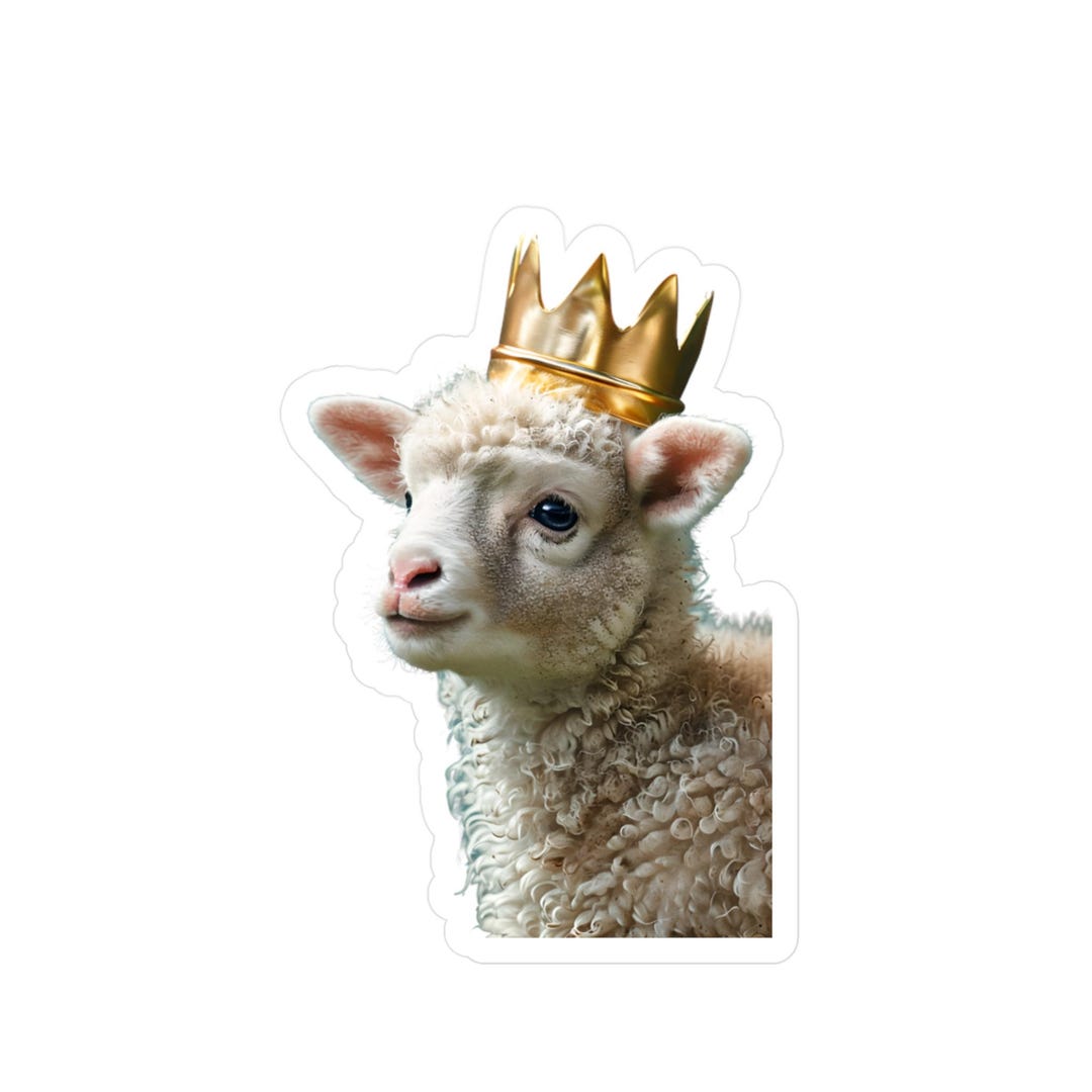 Royal Crown Sheep Kiss-cut Vinyl Decal | Cute Animal Decor, Laptop ...