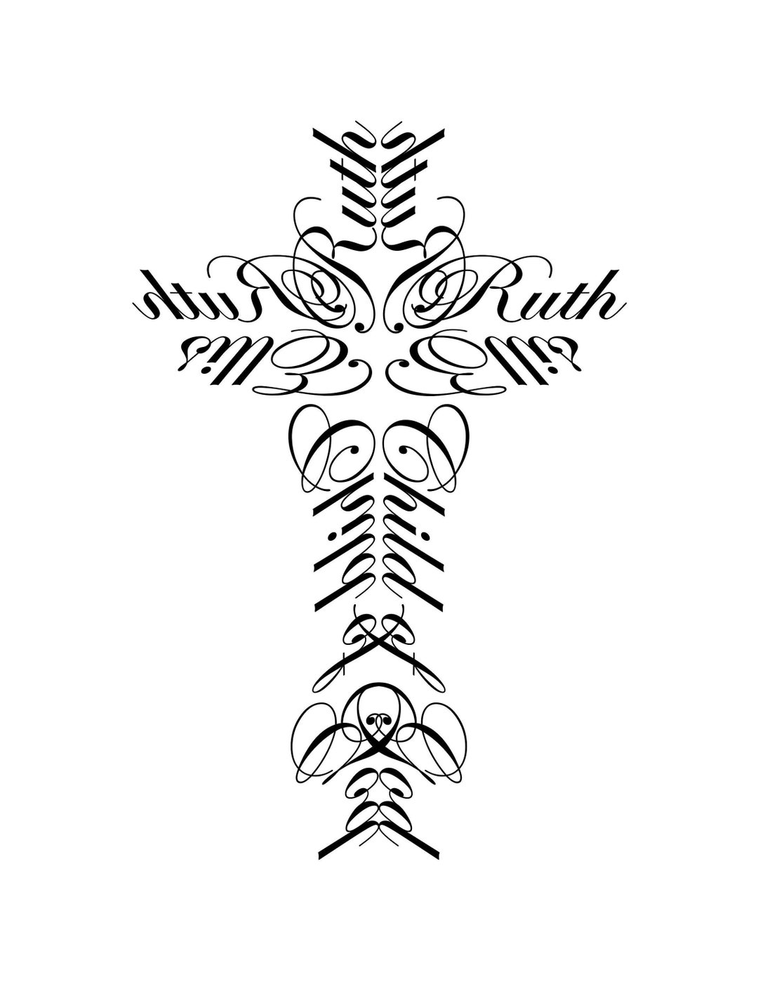 Custom Personalized Name Cross Keepsake, Wedding, Anniversary ...