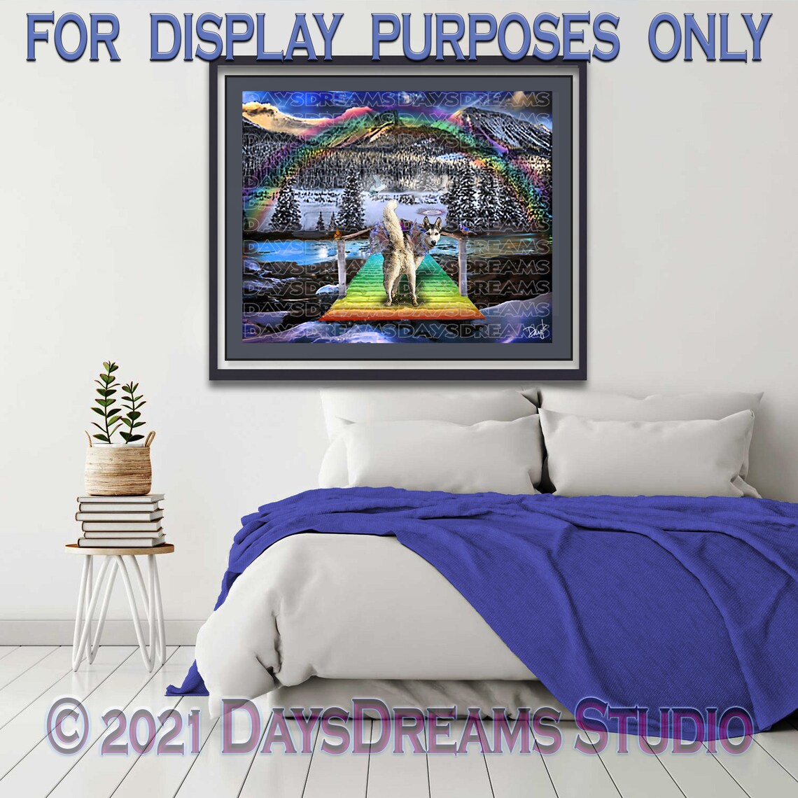 Siberian Husky Malamute Looks Back Crossing the Rainbow Bridge | Etsy