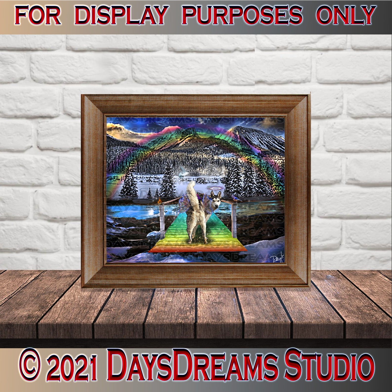 Siberian Husky Malamute Looks Back Crossing the Rainbow Bridge | Etsy