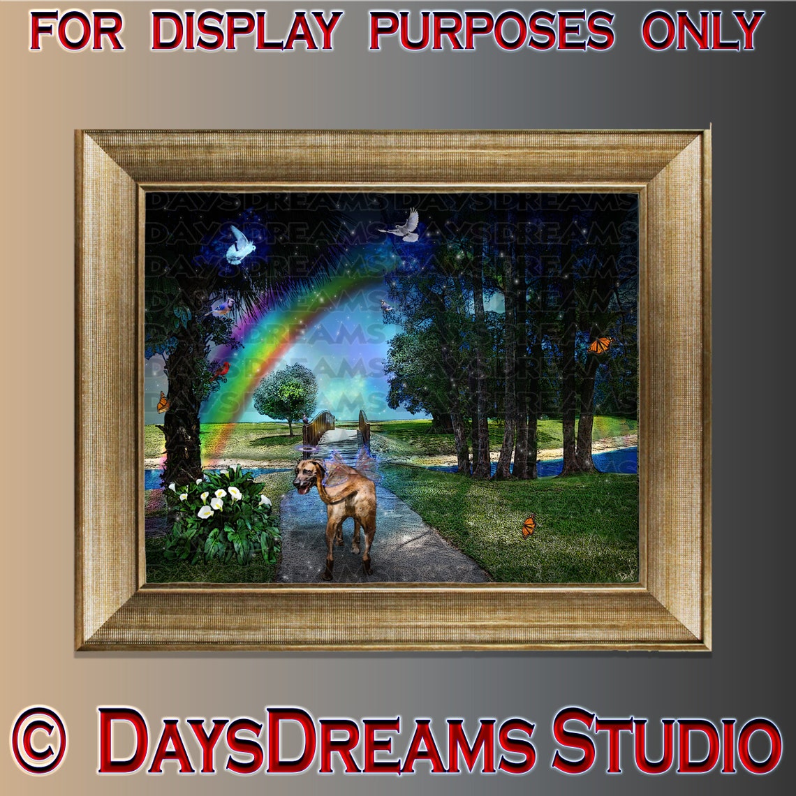 Rhodesian Ridgeback Dog at Rainbow Bridge Angel Looking Back - Etsy