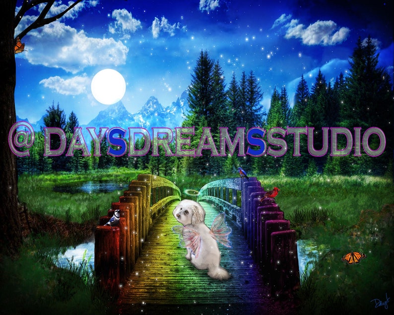 Fluffy White Bichon Poodle Maltese Dog Angel Wings Memorial Art Print ...