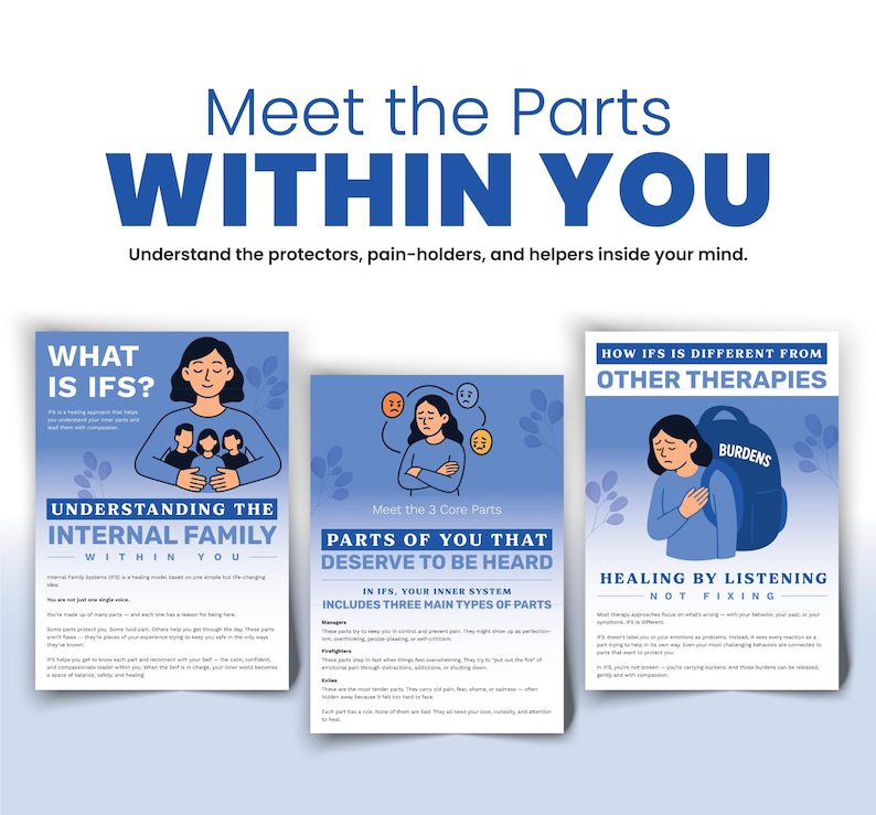 IFS Cheat Sheet, Internal Family Systems Therapy Worksheets, IFS Parts ...