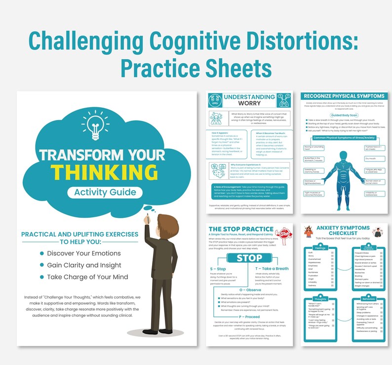 Cognitive Behavioral Therapy Workbook & Worksheets | CBT Therapy ...