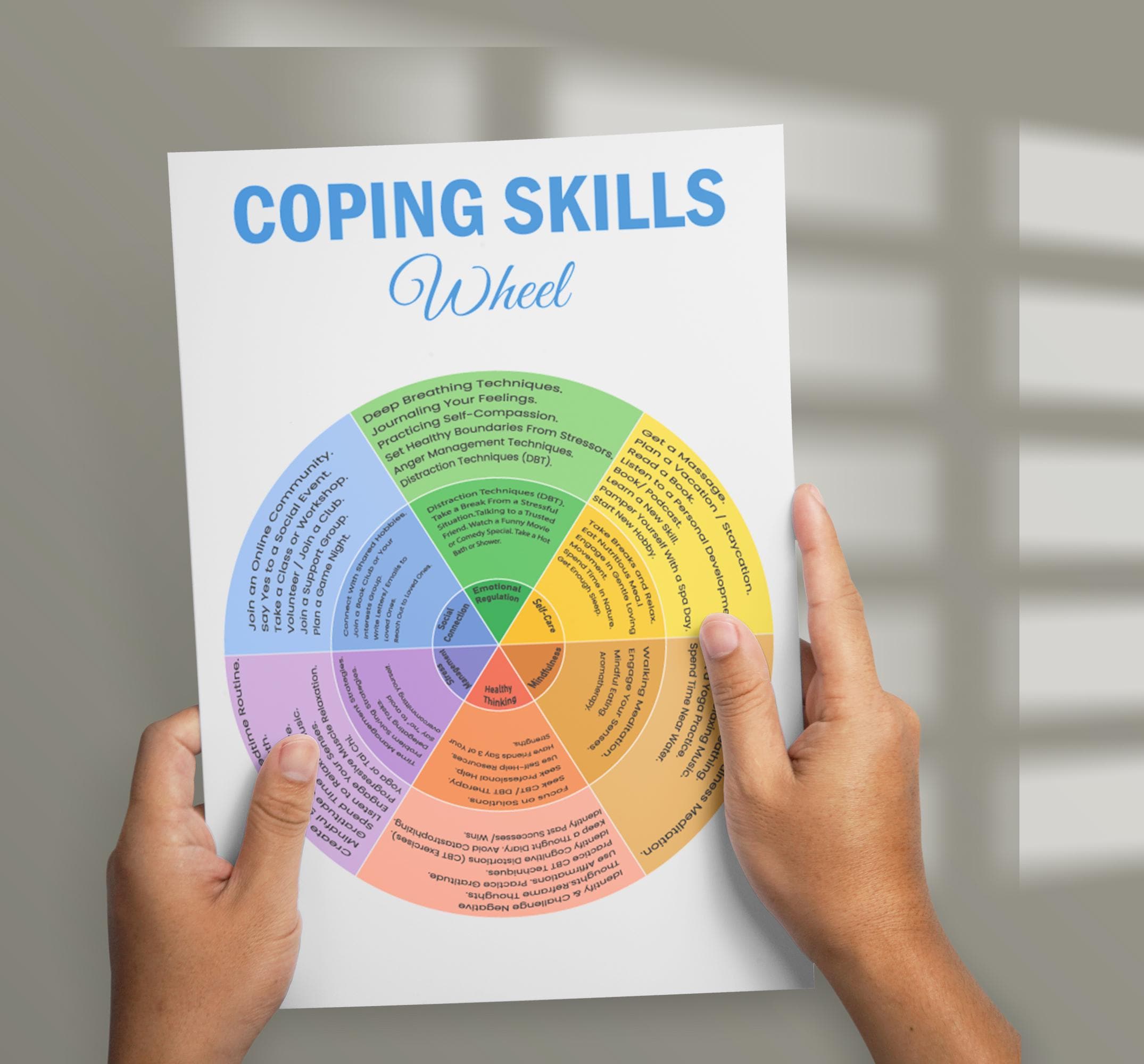 Coping Skills Wheel Printable | Therapy Worksheets for Kids & Adults ...