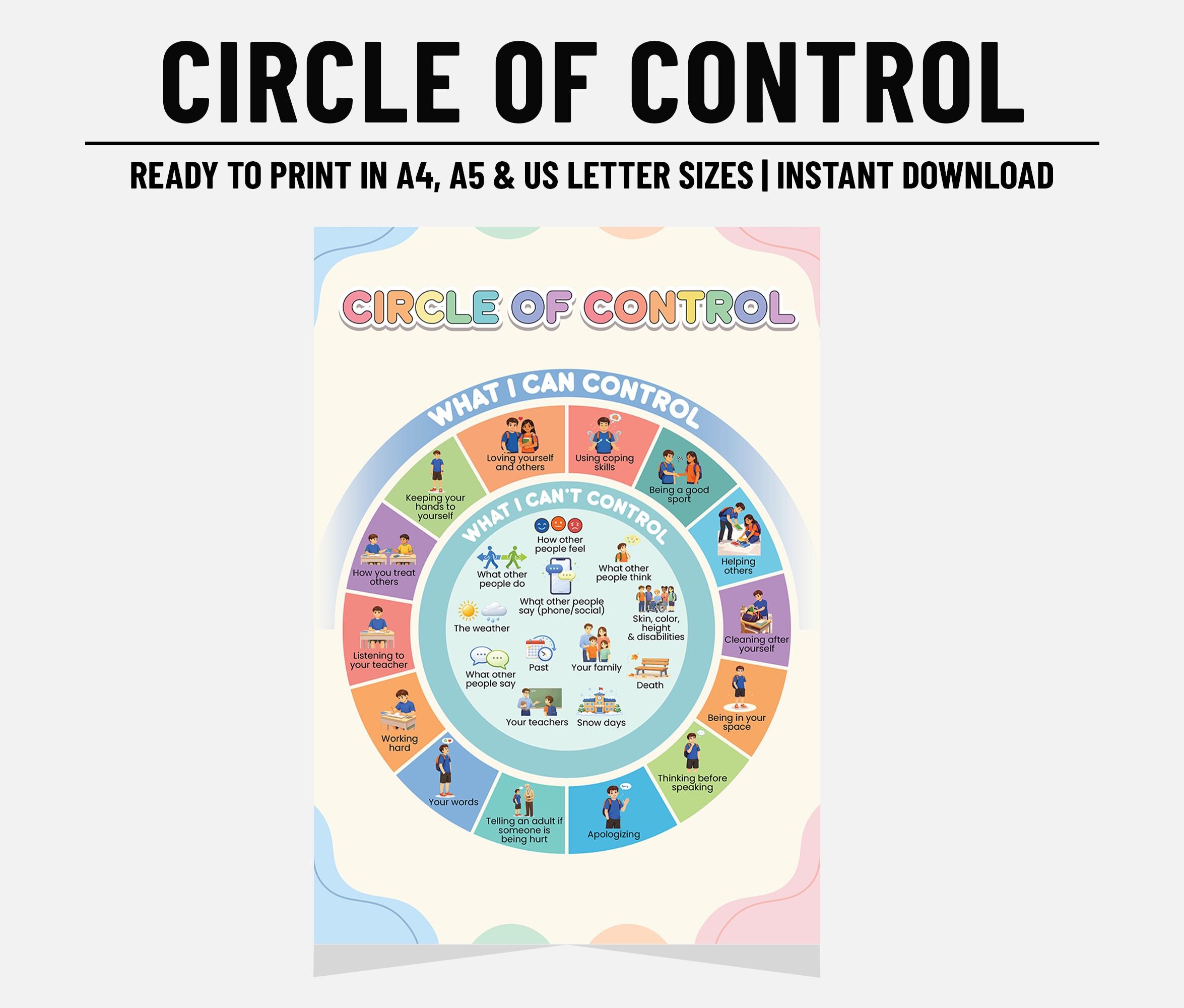 Circle of Control Poster Printable – Things I Can Control Chart for ...