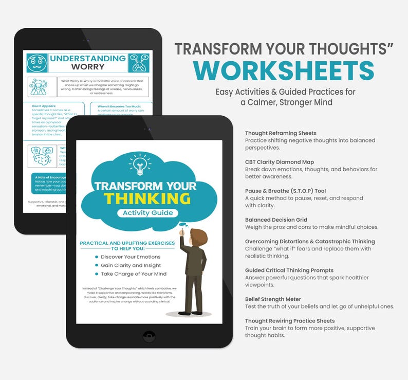 Cognitive Behavioral Therapy Workbook & Worksheets | CBT Therapy ...