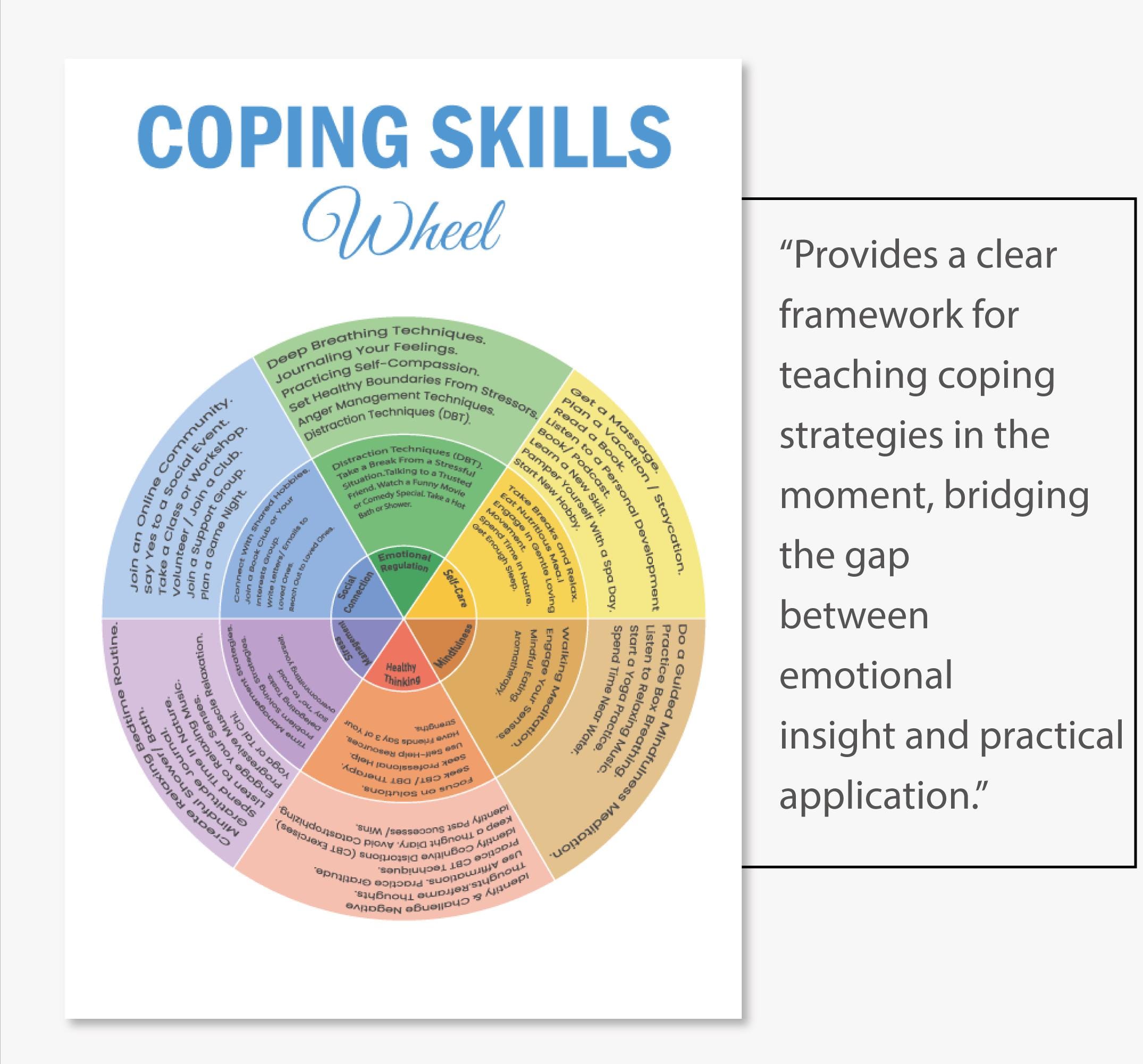 Coping Skills Wheel Printable | Therapy Worksheets for Kids & Adults ...