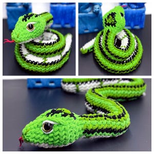 Green Striped Snake Crochet Pattern – PDF Amigurumi Snake Pattern - Etsy