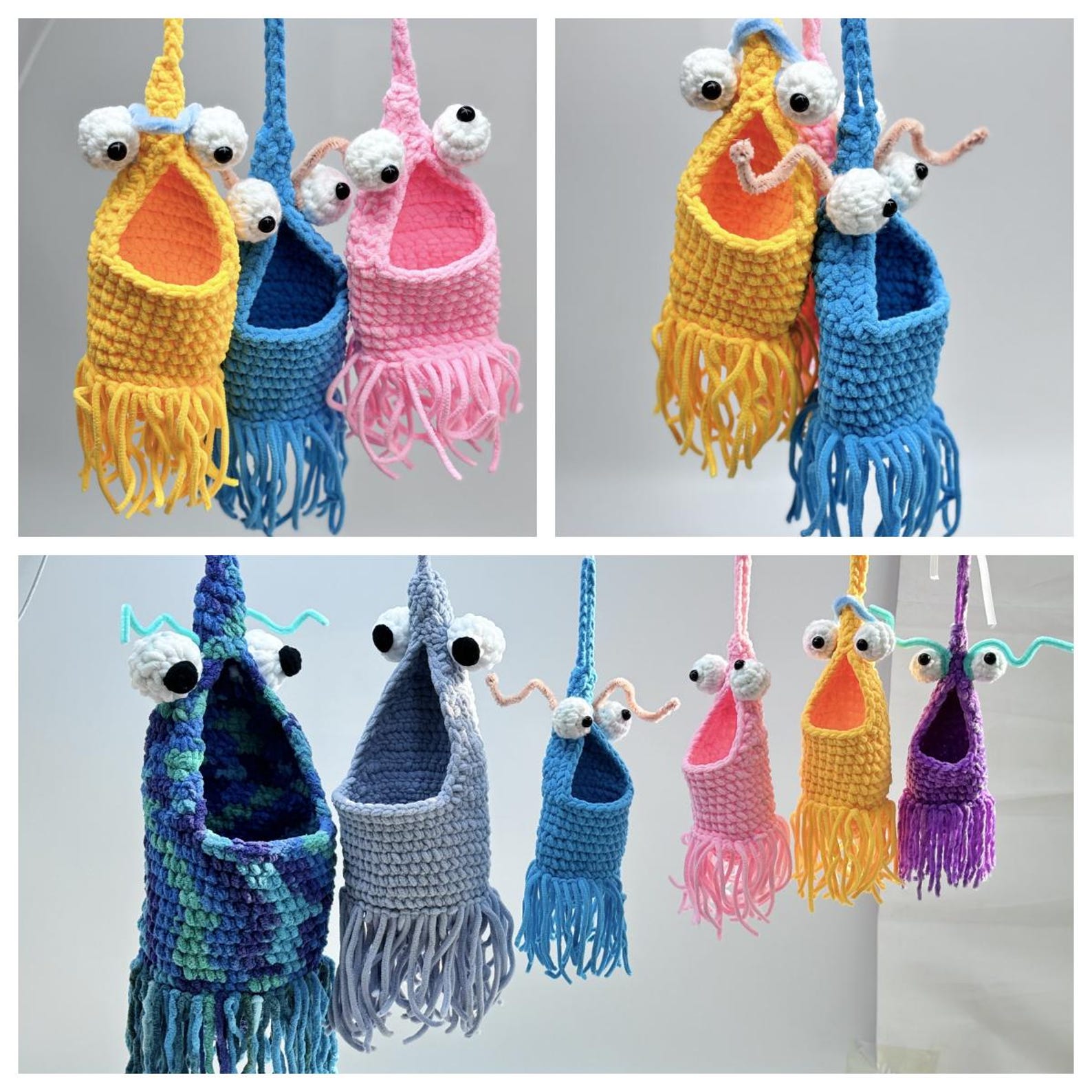 4 in 1 Yip Yip Car Hanger Plant Hangers Crochet Pattern PDF Bundle Yip Alien Crochet Pattern - Etsy