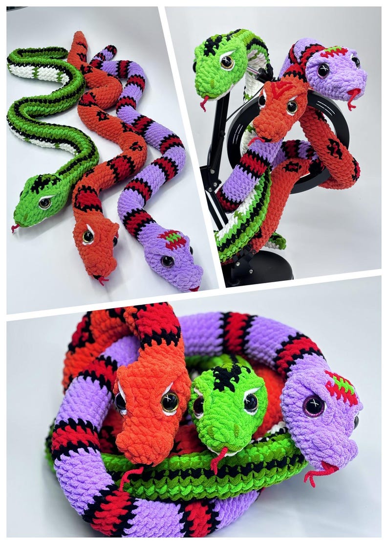 No-sew 3 in 1 Snake Crochet Pattern - Etsy