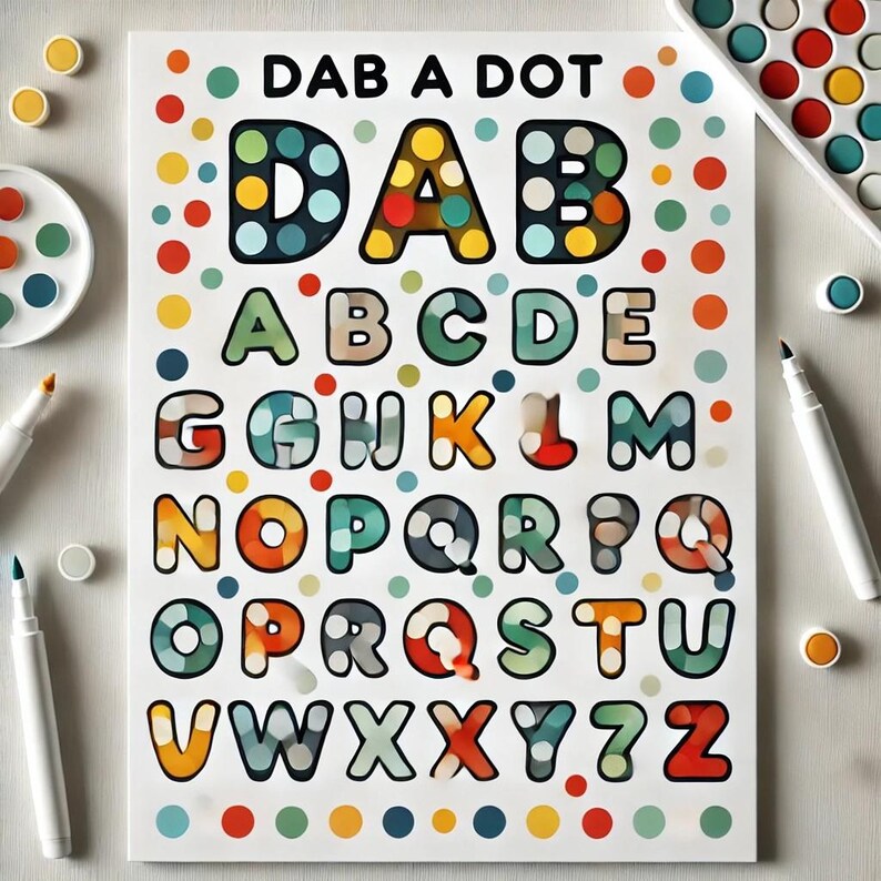 Alphabet Dab a Dot Worksheets - Etsy