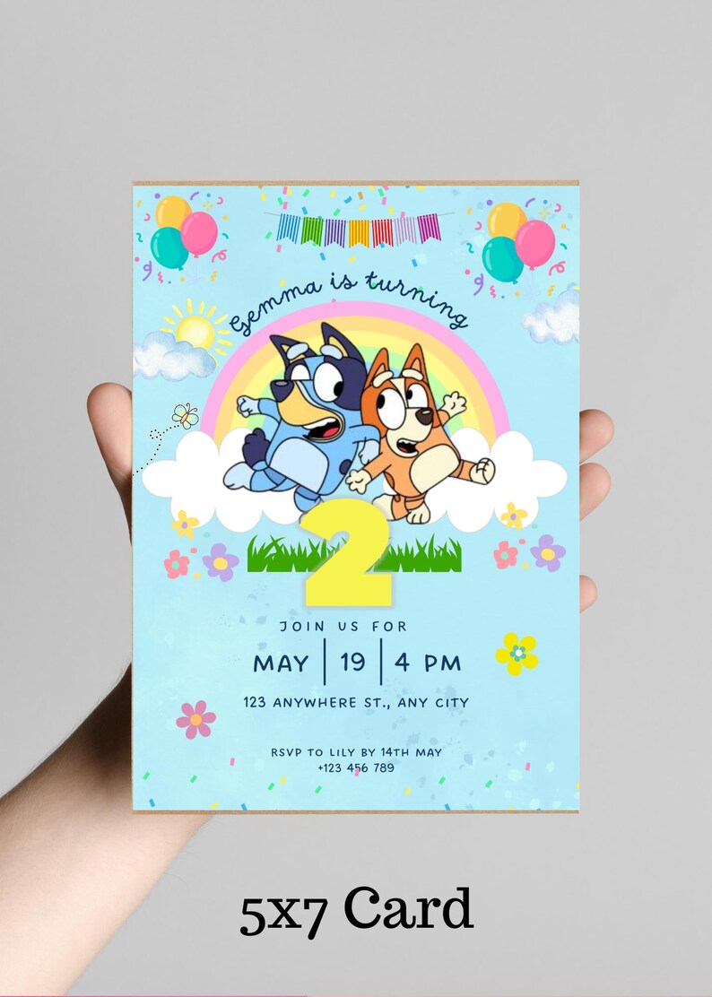 Bluey Birthday Invitation • Editable Canva Template • Kids Party ...