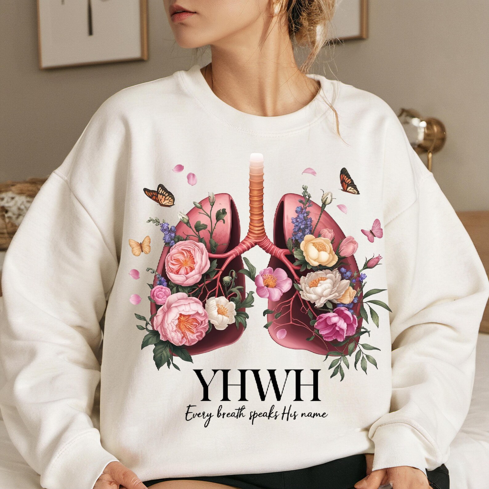 Floral Lungs PNG | Botanical Anatomy Sublimation Design | Lungs With ...