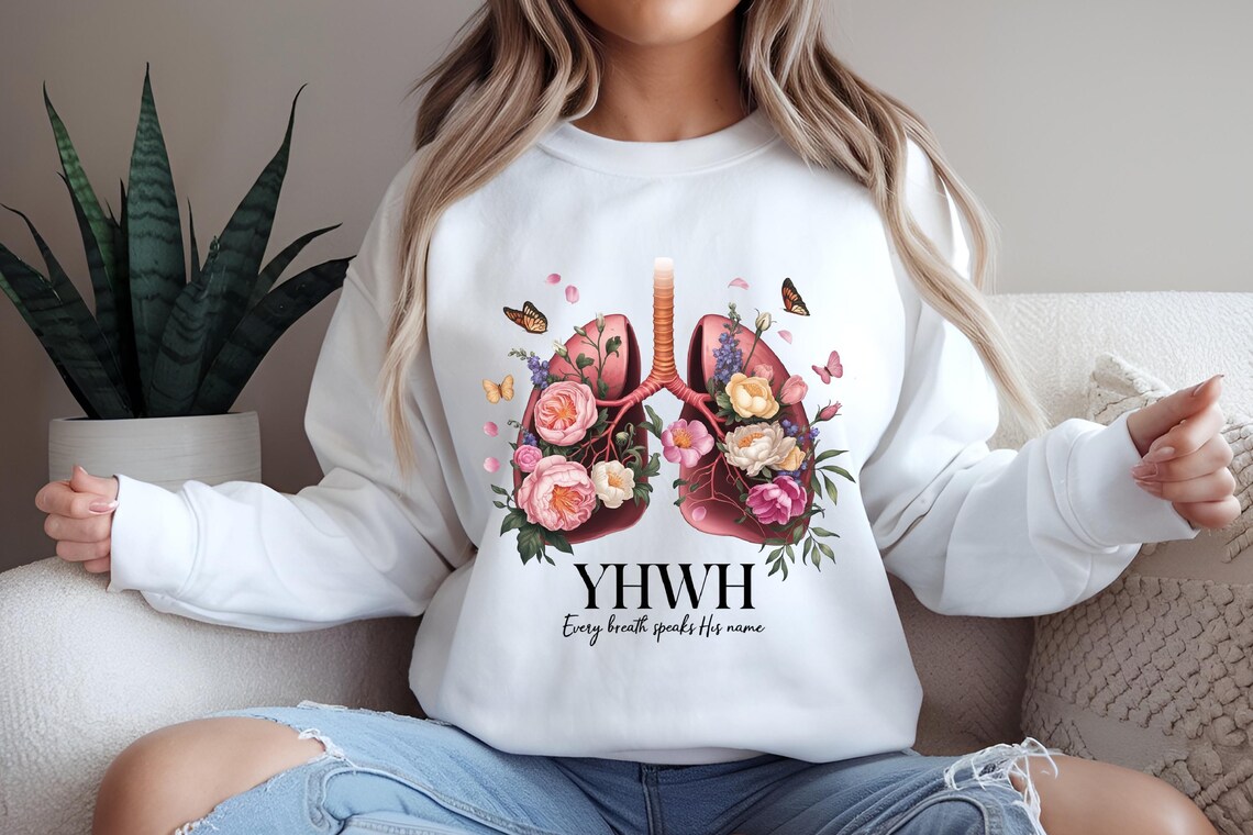 Floral Lungs PNG | Botanical Anatomy Sublimation Design | Lungs With ...