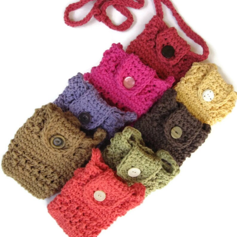 Crocheted Small Purse for Iphone/smartphone With Cross-body Strap in ...