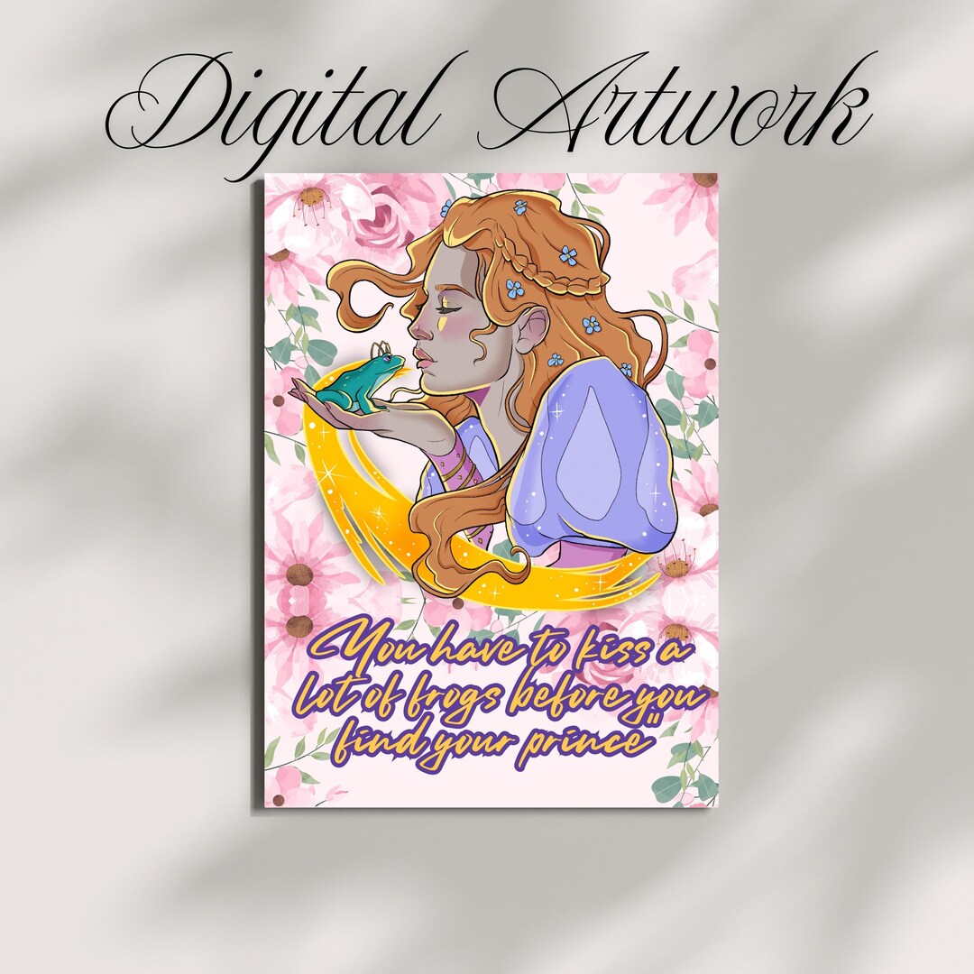 Princess Poster, Princess and the Frog Wall Art, Girl's Room Instant ...