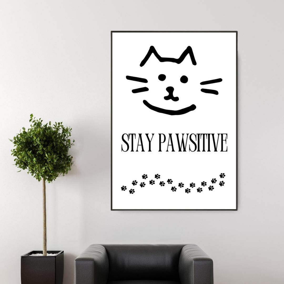 Funny Cat Quote Poster, Motivational Printable Feline Wall Art, Wall ...