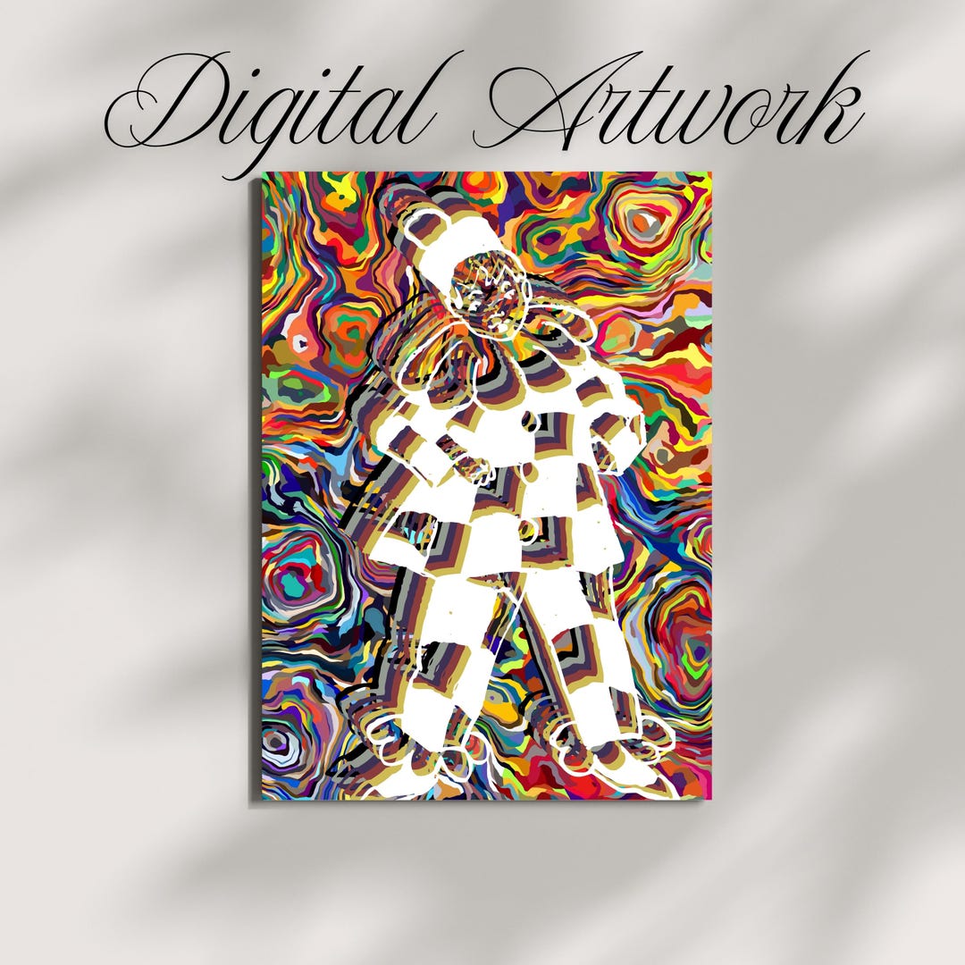 Clown Print, Circus Downloadable Poster, Abstract Clown Instant ...