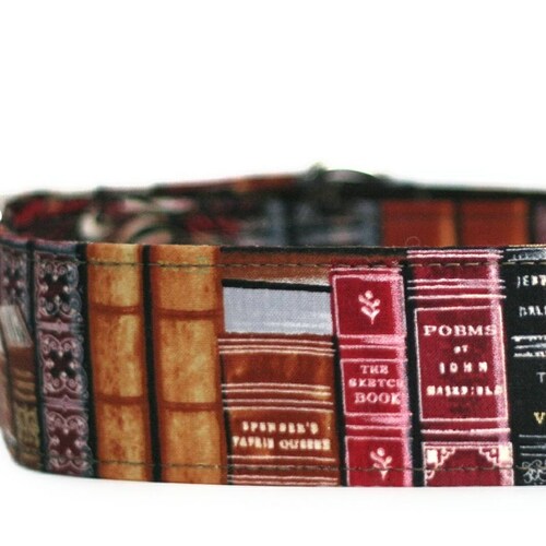 Old Books Dog Collar / Custom Dog Collar / Martingale Dog - Etsy