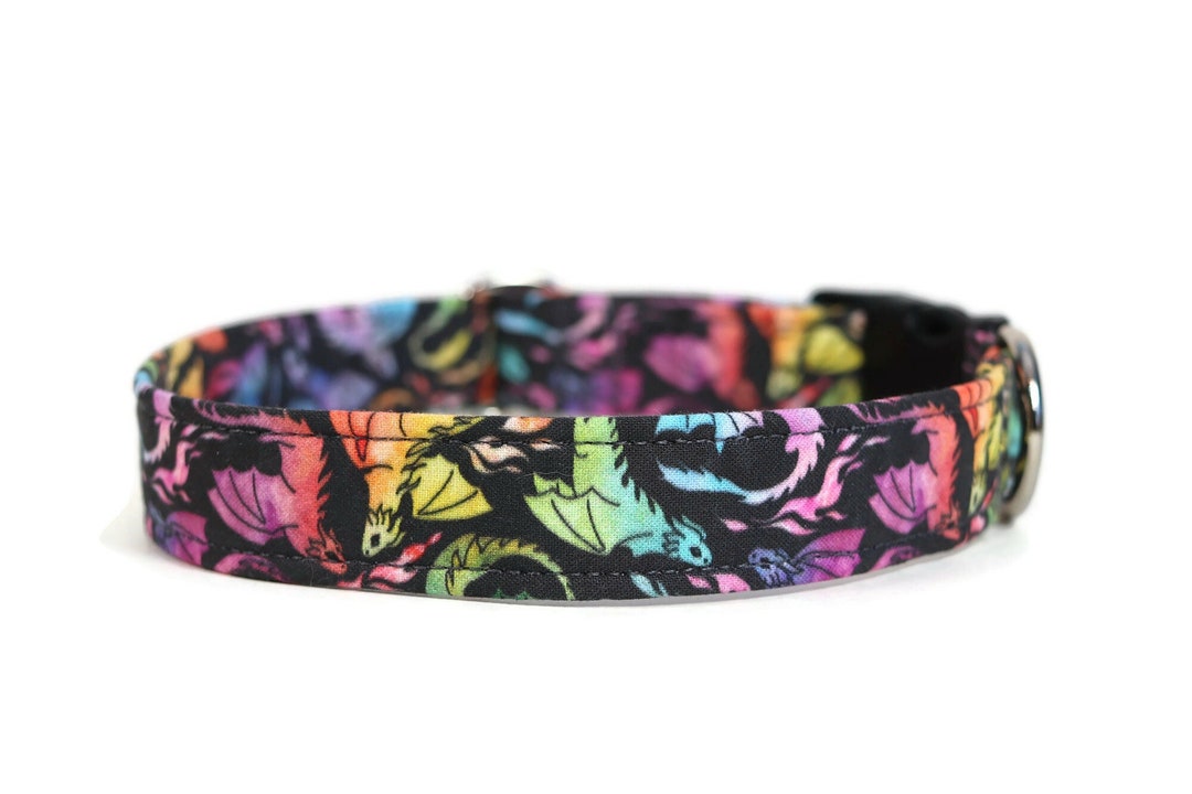 Rainbow Dragons Collar - Custom Dog Collar - Martingale - Etsy