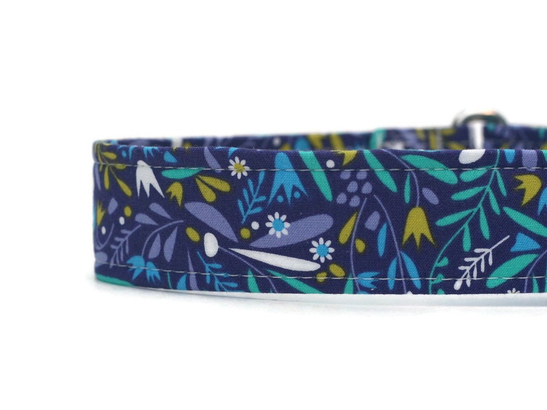 Purple Artsy Floral Dog Collar - Custom Dog Collar - Martingale ...